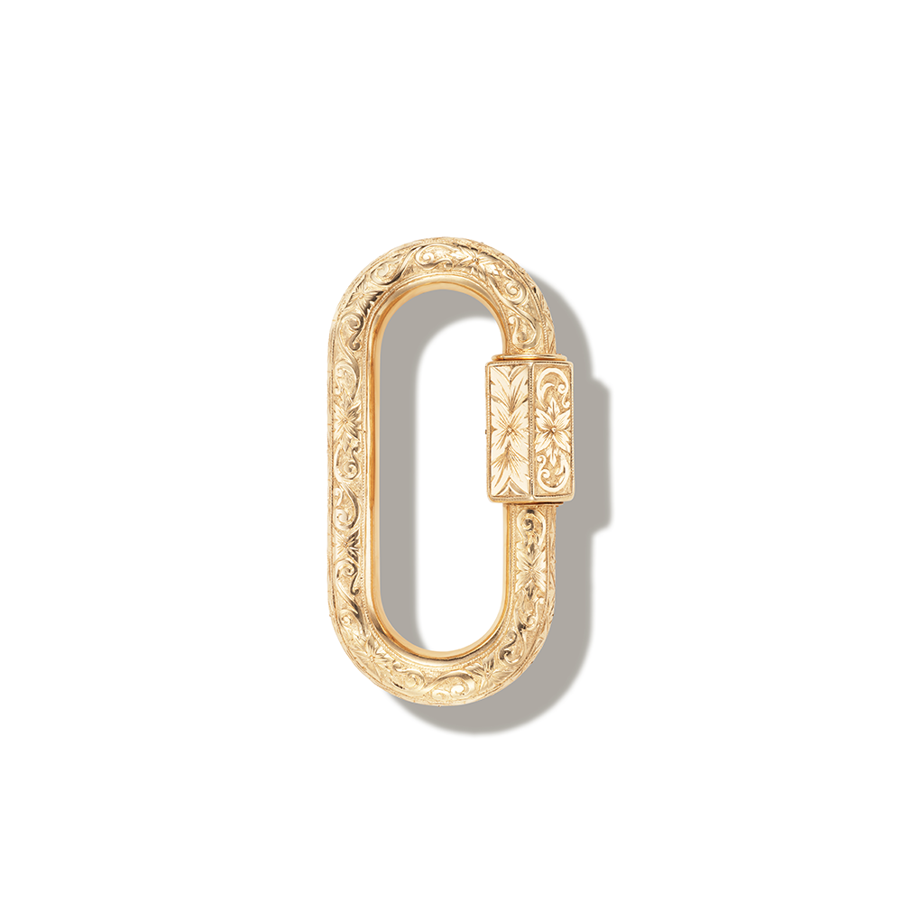 Medium Lock Gold Engraved Pendant | Marla Aaron