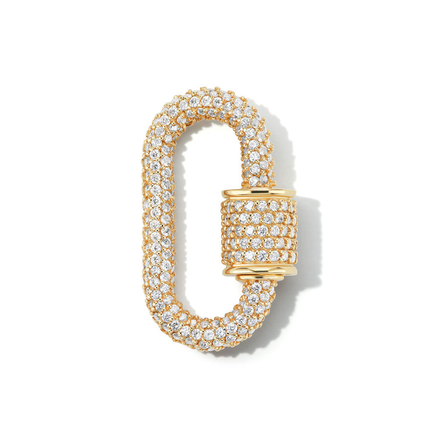 Gold Diamond Lock Stone Pendant | Marla Aaron