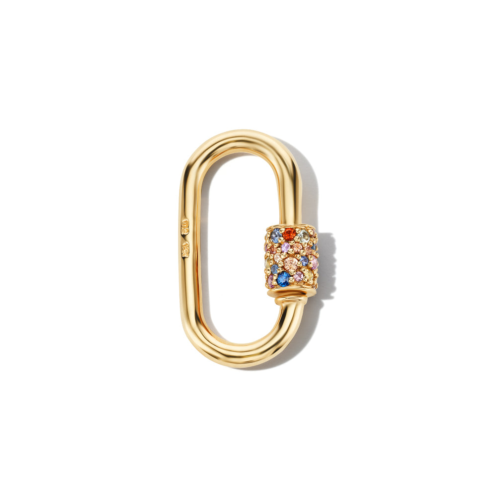 Stoned Medium Lock with Mixed Sapphires – Marla Aaron