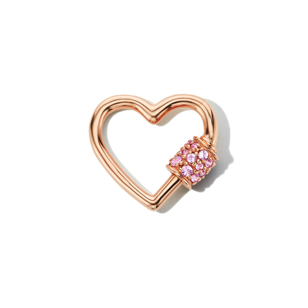 Stoned Baby Heartlock with Pink Sapphires – Marla Aaron