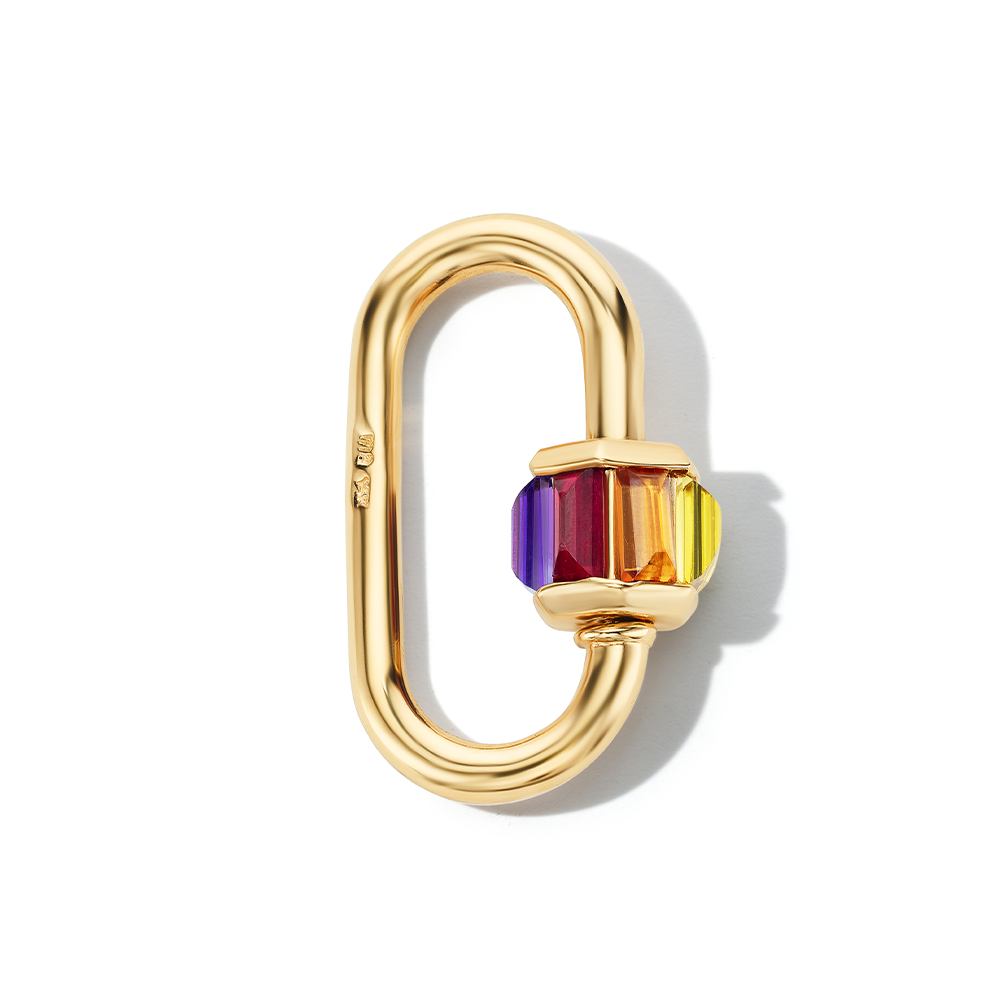 Total Medium Baguette Lock with ROYGBV stones – Marla Aaron