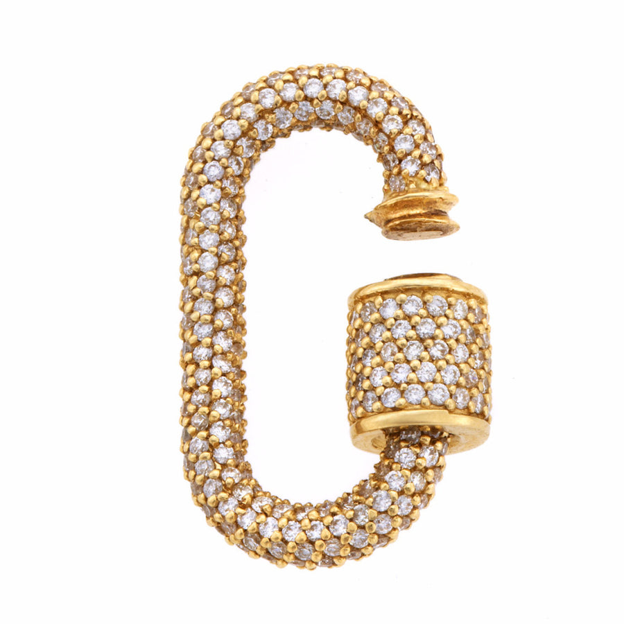 Gold Diamond Lock Stone Pendant | Marla Aaron