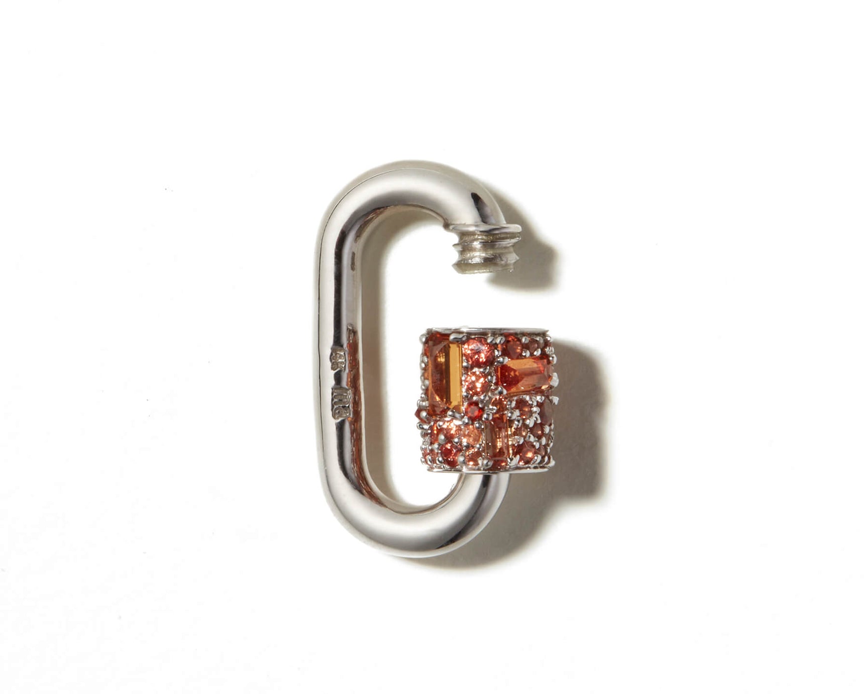 Stoned Chubby Medium Lock with Orange Sapphire – Marla Aaron